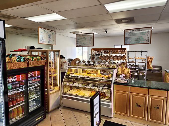 Treasure hunters, take note! Behind this glass fortress lie edible gold doubloons in the form of pastries, breads, and deli delights.