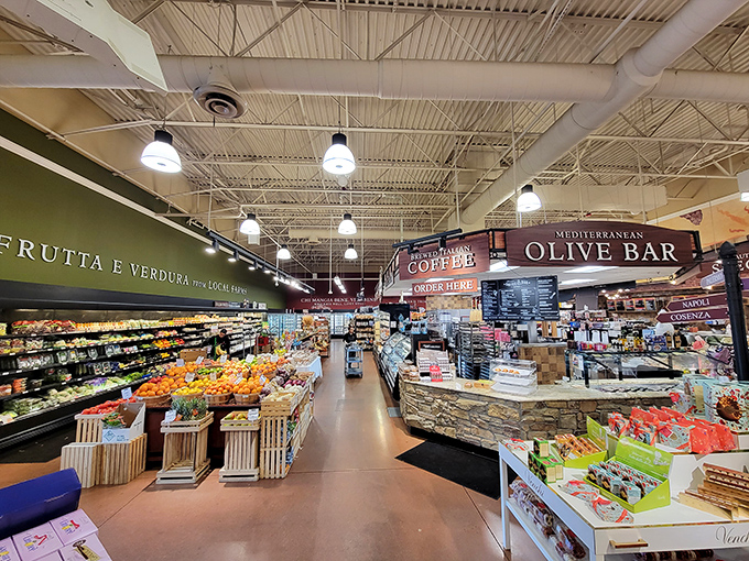 Step inside and the real magic begins. From "Frutta e Verdura" to the Mediterranean olive bar, this isn't shopping&mdash;it's a culinary adventure tour.