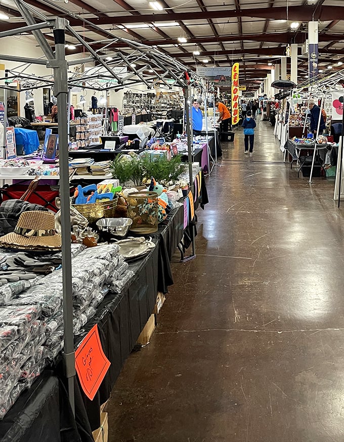 Treasure hunters navigate the labyrinth of vendor booths, where yesterday's cherished possessions await their second chapter in someone's home.