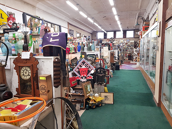 Endless aisles of organized chaos where time stands still and wallets tremble. That grandfather clock might just remember Lincoln's inauguration.