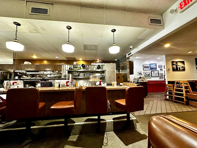 The counter seating offers front-row tickets to the greatest show in town&mdash;breakfast theater, where eggs and hash browns are the stars.