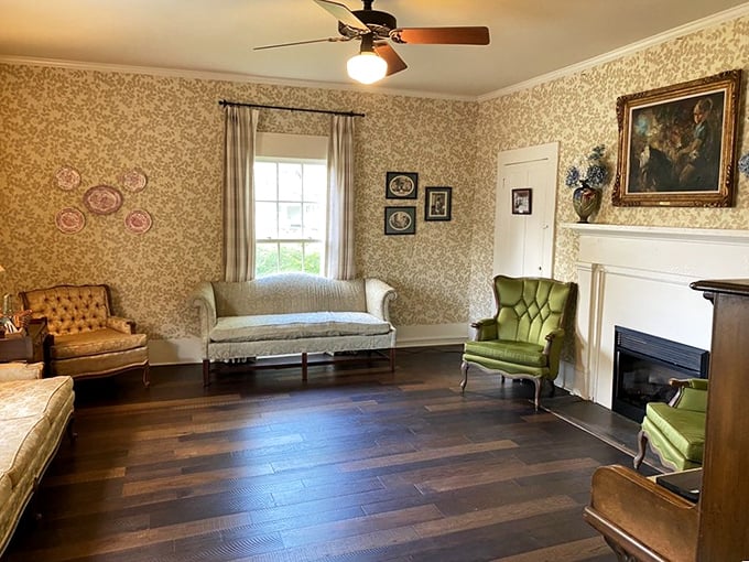 Step inside and time slows down&mdash;vintage wallpaper, antique furniture, and that fireplace that's seen more family stories than a holiday dinner table.