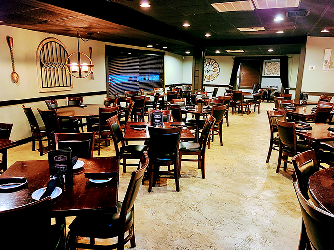 The dining room strikes that perfect balance &ndash; elegant enough for date night, comfortable enough that you won't worry about using the wrong fork.