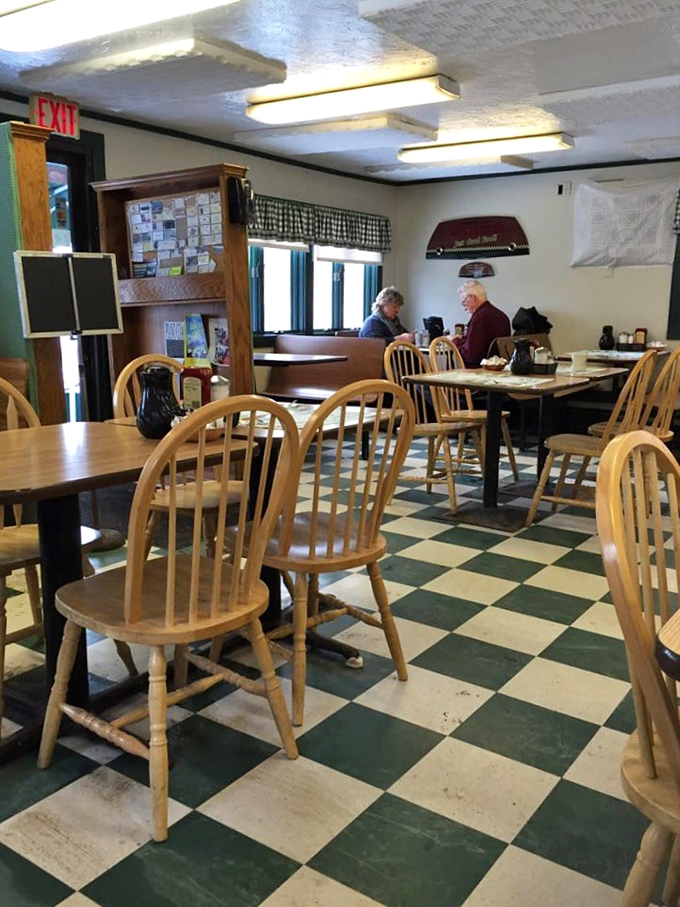 Classic checkered floors and Windsor chairs&mdash;the universal language of "sit down, relax, and prepare for comfort food that hugs your soul."