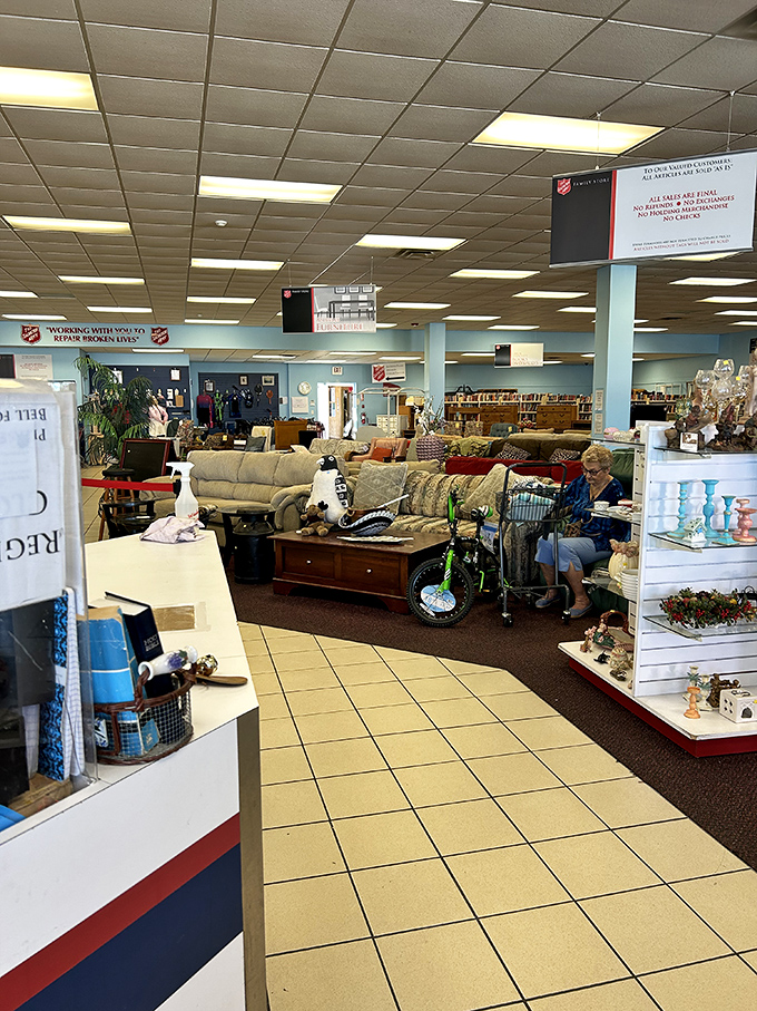 Step inside and behold the wonderland of possibilities &ndash; couches waiting for new stories, tables ready for family dinners, and shoppers on the hunt for their next great find.