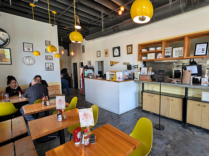 Warm wood ceilings and comfortable booths create the perfect backdrop for the serious business of deciding just how many trips to the buffet you'll allow yourself.