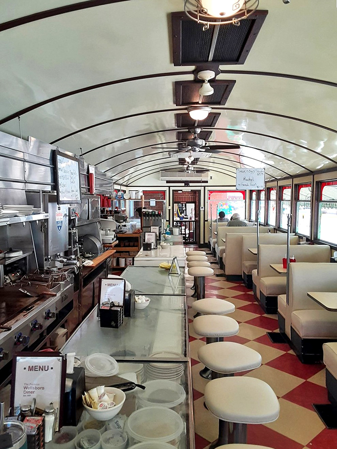 Step inside and time travel begins&mdash;the curved ceiling, checkerboard floor, and counter stools are the architectural equivalent of comfort food for the soul.
