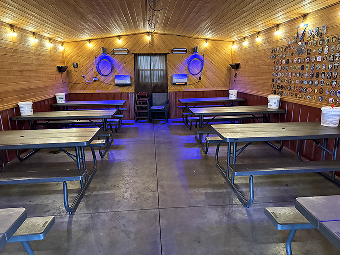 Simple wooden interiors with picnic-style seating create the perfect no-frills atmosphere. When the food is this good, you don't need fancy chandeliers.