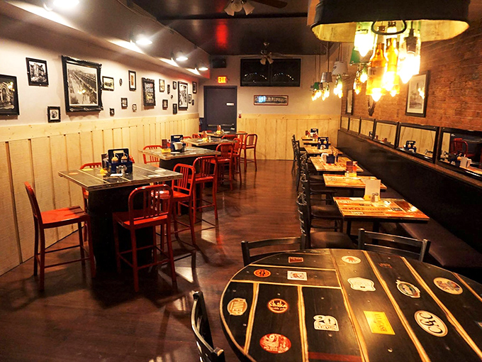 Inside Nick's, wooden wainscoting meets exposed brick, creating that perfect "Cheers" vibe where everybody might not know your name&mdash;yet.