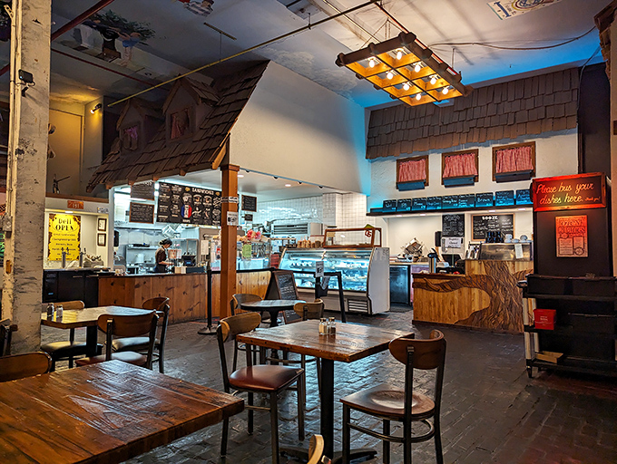 Step inside and time slows down. Wooden tables, rustic beams, and warm lighting create the perfect backdrop for food that demands to be savored.
