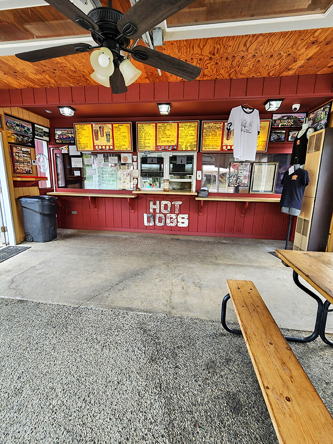 The ordering counter beckons with yellow menu boards and that unmistakable aroma of griddled perfection filling the air.