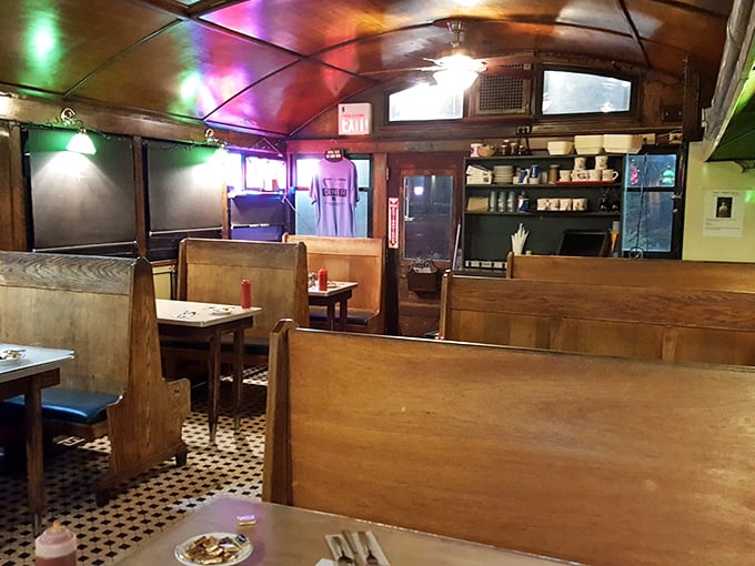 Step inside and you're transported to the golden age of diners&mdash;wooden booths, checkerboard floors, and that warm amber lighting that makes everyone look like they're in a Norman Rockwell painting.