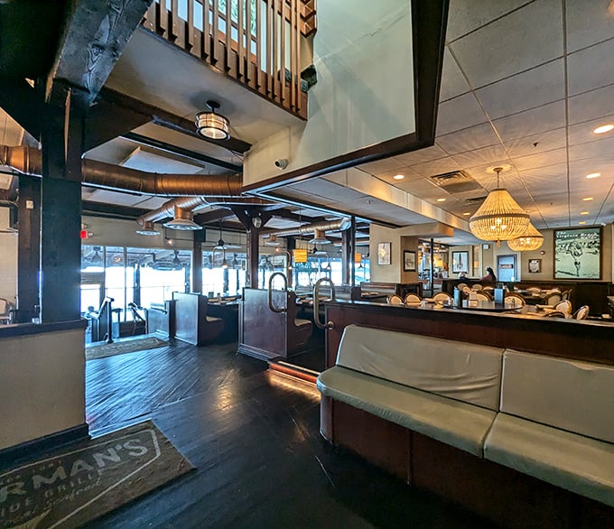 Step inside to find that perfect beach-meets-bistro vibe&mdash;exposed beams overhead, warm lighting, and the promise of seafood worth writing home about.