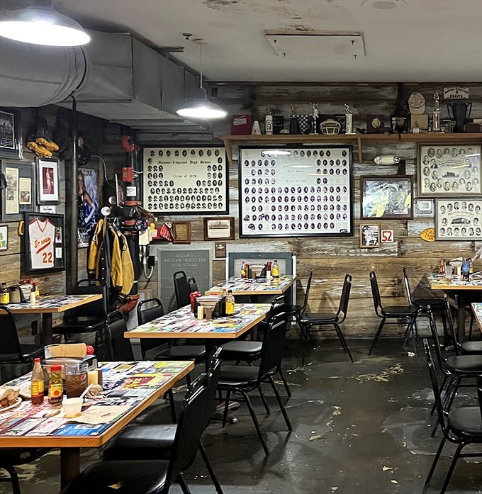 Old school photos and memorabilia cover every inch of wall space, giving you something to discover between your third and fourth trips to the buffet.