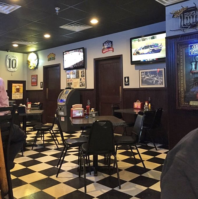 Classic checkered floors and casual seating create the perfect backdrop for serious eating without any of that pretentious dining nonsense.