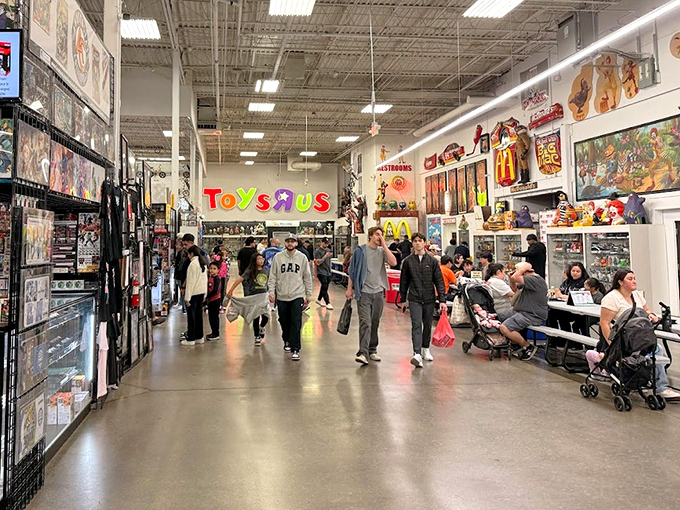 Step inside and the sensory overload begins. That Toys R Us sign isn't a mirage&mdash;it's just the first of many nostalgic punches to the heart.