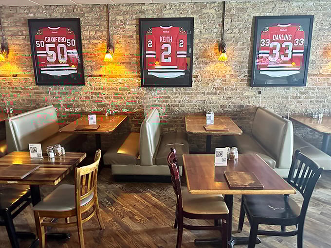 Chicago sports royalty watches over diners from exposed brick walls, while comfortable booths await the impending food coma that's absolutely worth it.