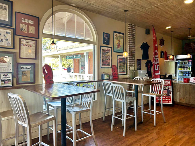 Step inside and you're transported to a New England seaside shack. Those wooden floors and nautical touches aren't trying too hard&mdash;they're just right.