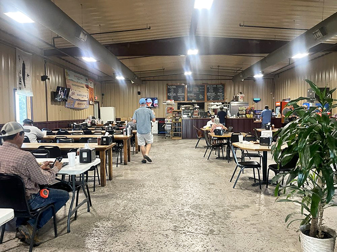 No white tablecloths here, just the serious business of barbecue in a space where the aroma of smoked meat is the only ambiance needed.