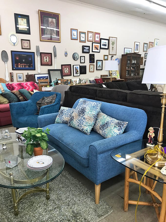 This living room display could be straight out of a designer showroom, but at ReStore prices that'll make your wallet sigh with relief.