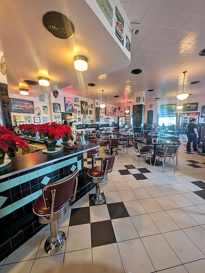 The classic black and white checkered floor isn't trying to be retro&mdash;it never stopped being cool in the first place.