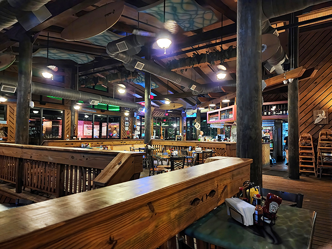 The interior feels like a ship captain's favorite hideaway&mdash;all wooden beams, nautical charm, and the promise of something delicious on the horizon.