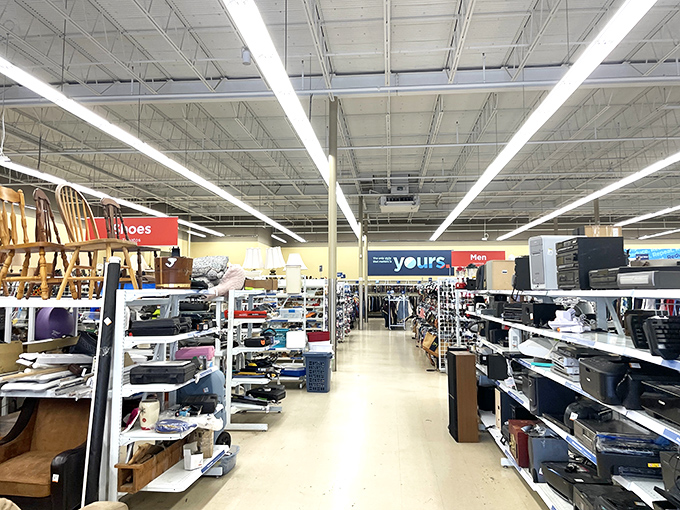 Aisles that stretch to infinity, each shelf a potential goldmine. The treasure hunt begins the moment you step inside.