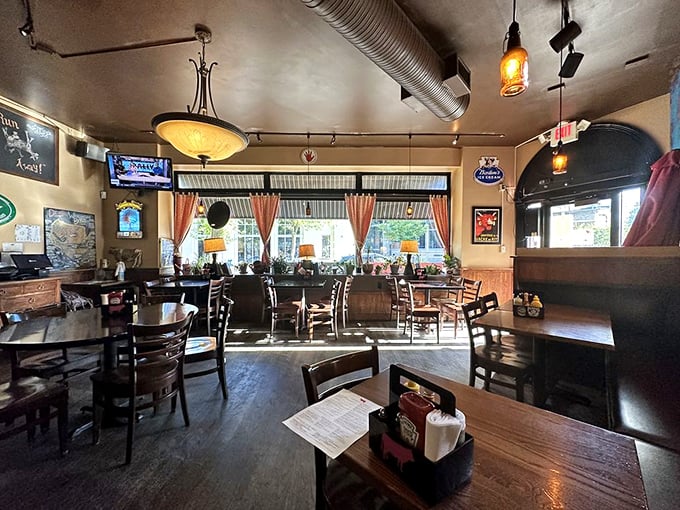 Warm wood tones and exposed ductwork create that perfect "third place" vibe&mdash;somewhere between your living room and the neighborhood pub you've always dreamed about.