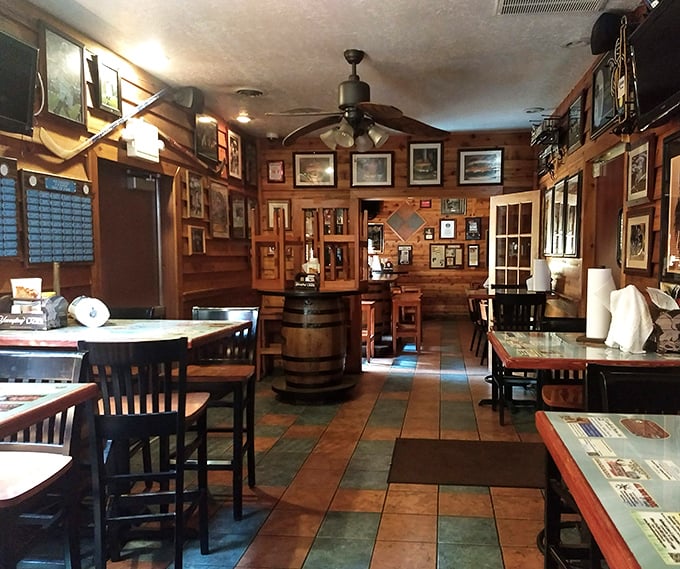 Warm wood paneling, memorabilia-covered walls, and that unmistakable aroma of grilled beef &ndash; this is burger church, and you're about to become a convert.