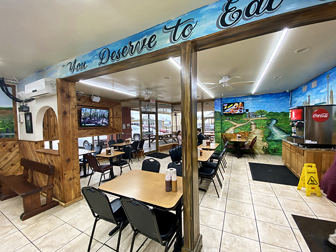 "You Deserve to Eat" isn't just a slogan&mdash;it's a philosophy. This warm, wood-accented dining room feels like your favorite uncle's place, if your uncle happened to be a barbecue genius.