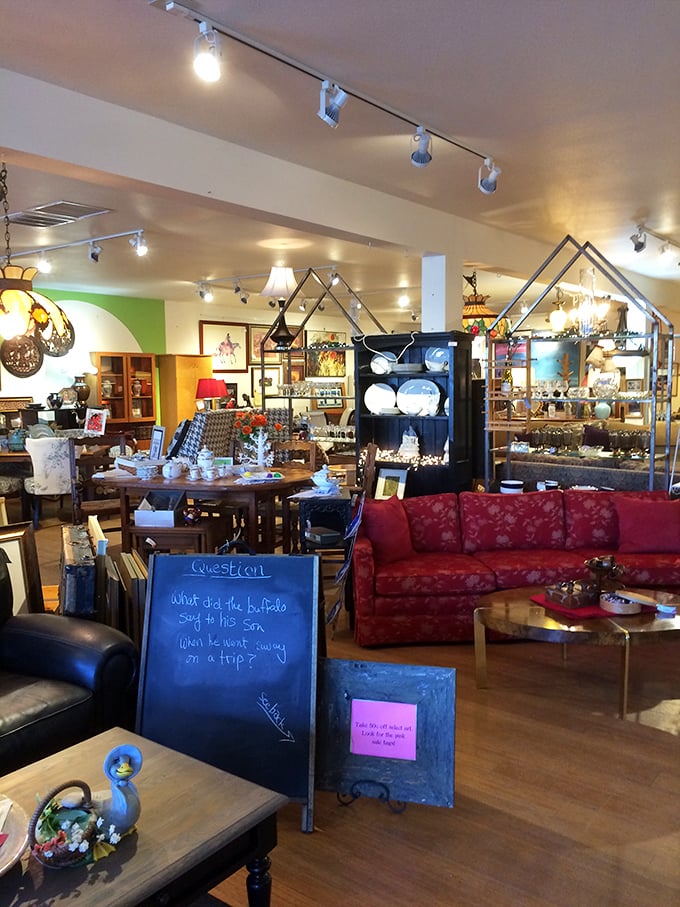 Where one person's "I'm over it" becomes another's "I've been looking everywhere for this!" The consignment gallery's vibrant displays promise discoveries at every turn.