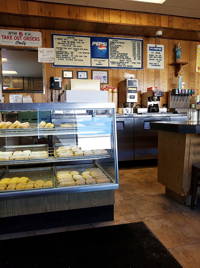 Wood-paneled walls and no-nonsense display cases&mdash;this is donut heaven without the Instagram filters, where substance triumphantly trumps style.