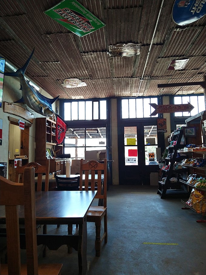 Step inside and the corrugated metal ceiling tells stories of decades past, while wooden tables invite you to create new memories.