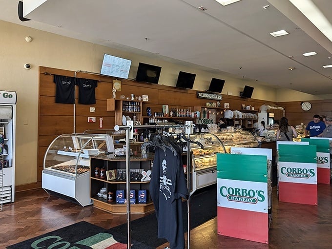 Behind these glass cases lie the answers to questions your sweet tooth has been asking all day. Corbo's counter staff stand ready for your inevitable indecision.