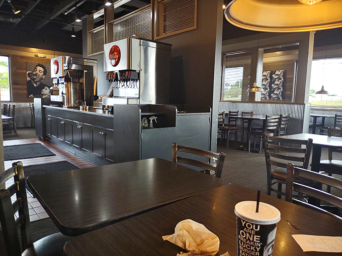 Industrial-chic meets comfort in this modern burger haven where the aroma of grilled perfection welcomes you like an old friend.