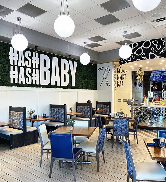 The "#HASHBABY" wall announces you've arrived somewhere special. This isn't your grandparents' breakfast joint&mdash;unless your grandparents were incredibly cool.