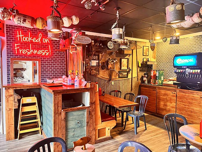 Hooked on Freshness! isn't just clever wordplay&mdash;it's the mission statement illuminating this cozy nautical haven where Great Lakes bounty transforms into delectable treasures.