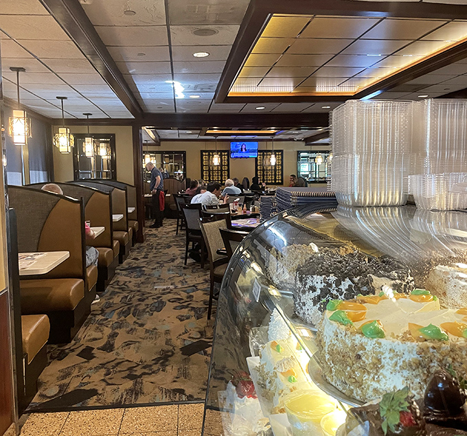 Where comfort meets class. The interior balances modern diner aesthetics with cozy booths perfect for lingering over that second cup of coffee.