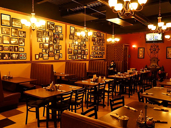 This wall of memories proves that good food creates lasting connections &ndash; every photo tells a pasta-filled story.