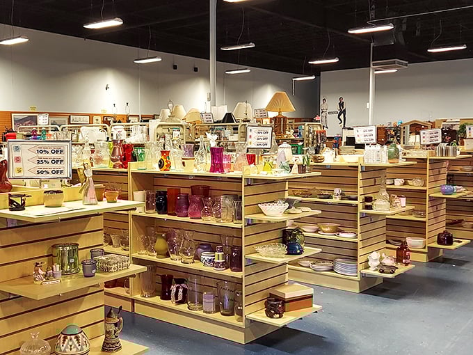 This pristine interior proves thrift shopping doesn't have to feel like rummaging through your eccentric uncle's garage.