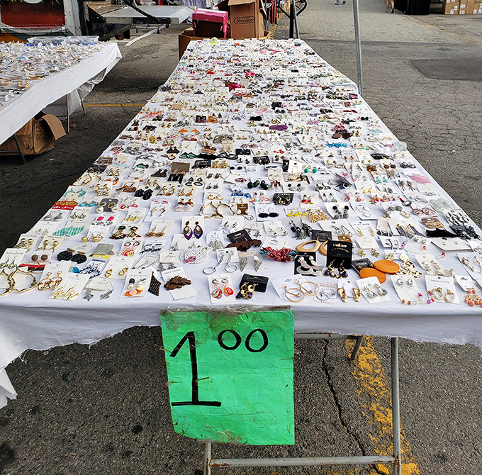 Treasure hunters, rejoice! This endless sea of jewelry proves that one person's "too much" is another's "just enough" at just $1 per piece.