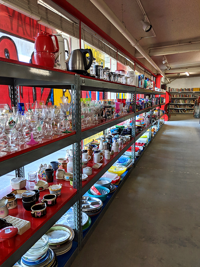 A treasure trove of glassware and kitchenware that tells the story of American dining through the decades. Someone's former punch bowl awaits its second act!