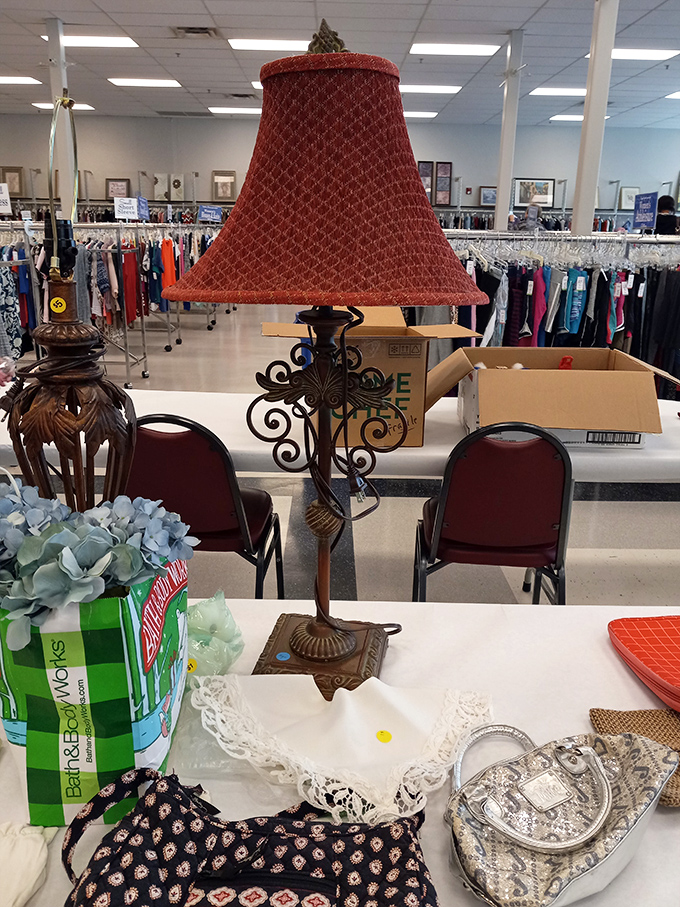 This ornate lamp isn't just illuminating a room&mdash;it's telling stories of dinner parties past. Vintage lighting with personality to spare.