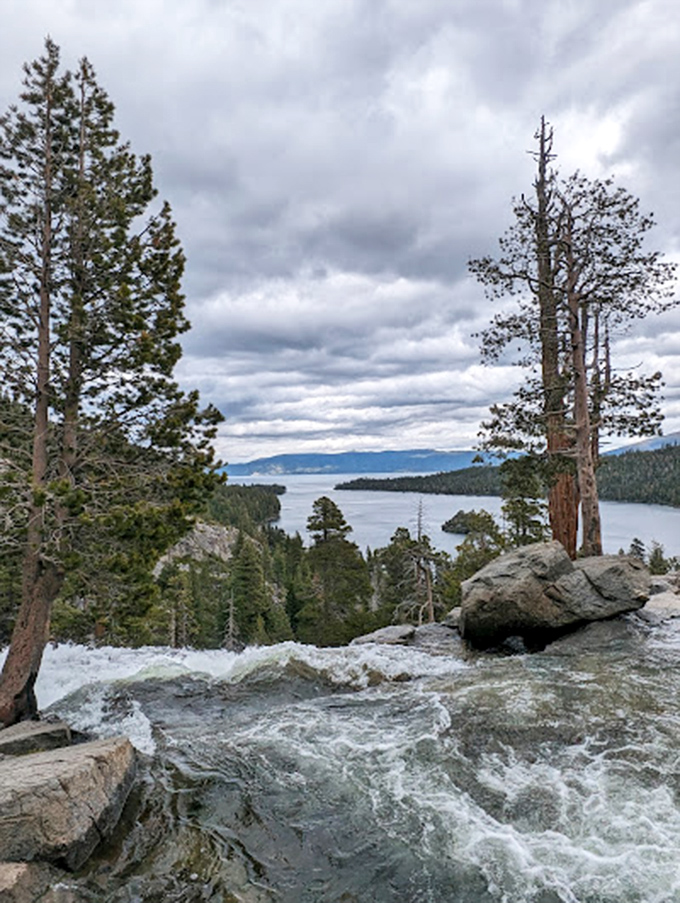 Where rushing water meets endless sky&mdash;this viewpoint offers a front-row seat to nature's most spectacular show, with Lake Tahoe shimmering in the distance.