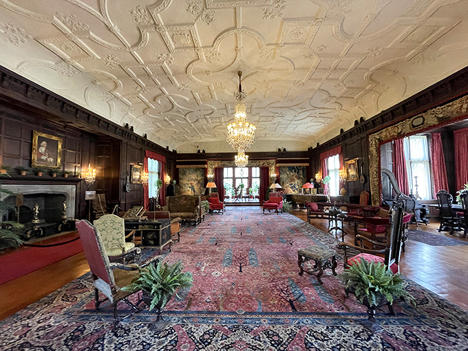 Step into the Great Hall and suddenly your living room back home feels tragically under-chandeliered. Those ceiling details weren't created with a weekend DIY project.