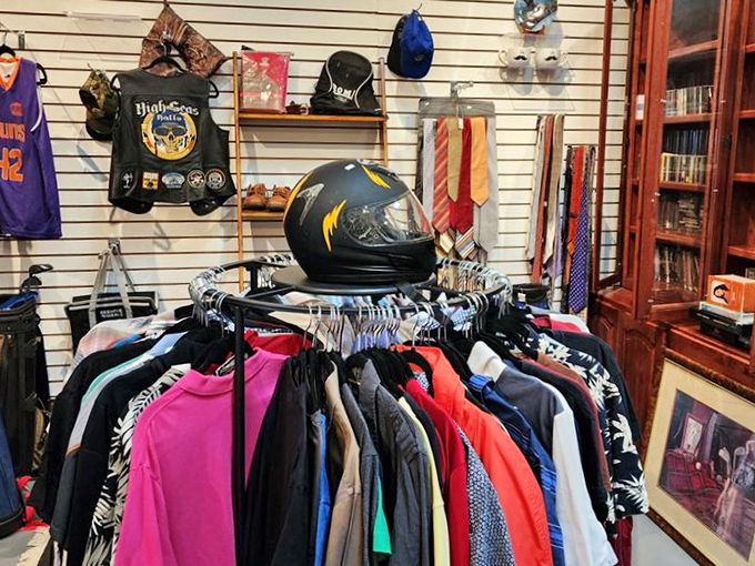 The men's section: where forgotten blazers and orphaned ties await their second act in life.