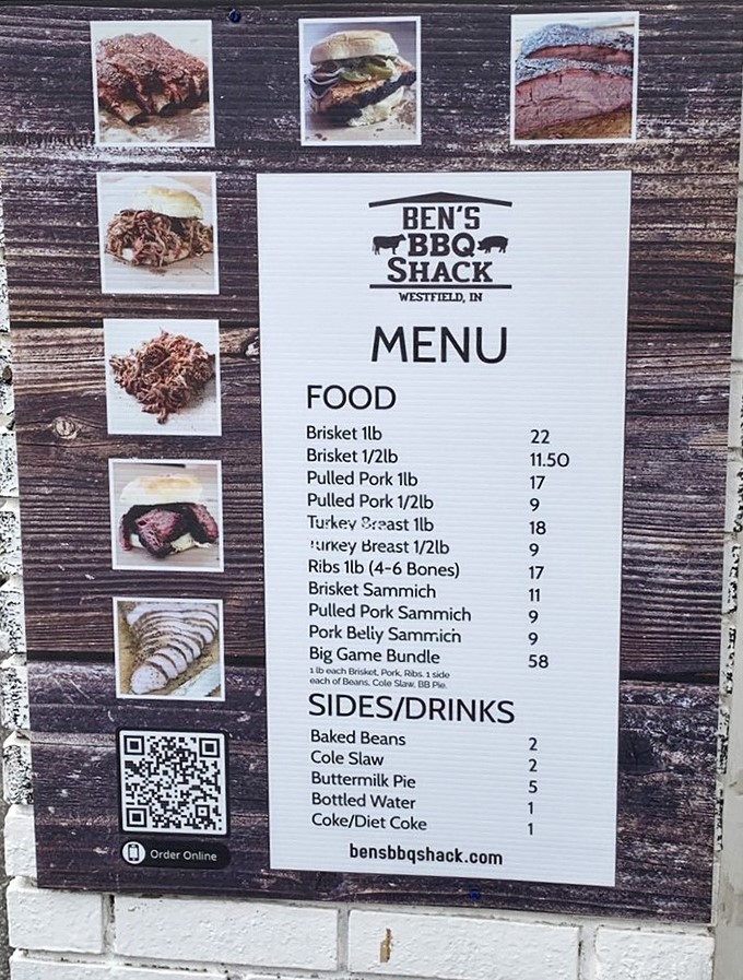 That menu tells no lies &ndash; simple, straightforward, and more trustworthy than a weather forecast.