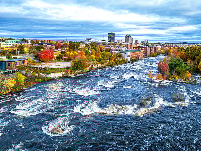 The Merrimack River in autumn glory &ndash; nature's own screensaver right in Manchester's backyard. Those colors aren't Photoshopped, folks!