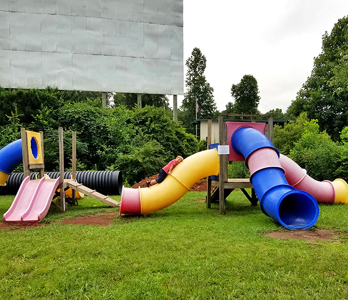 This colorful playground turns waiting for showtime into an adventure worthy of its own feature film.