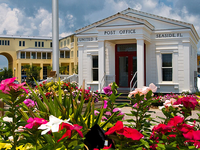 Even the post office in Seaside looks like it belongs in a Wes Anderson film &ndash; complete with picture-perfect flowers and architectural charm.